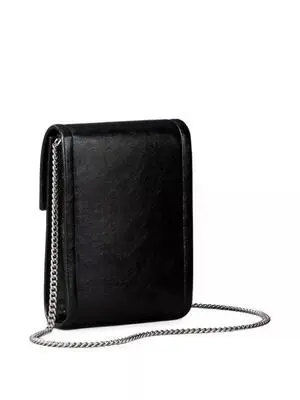 Calvin Klein Emblem-logo Chain-strap Mini Phone Bag - Black