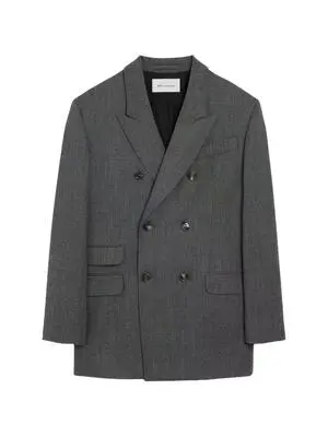 AMI Paris Double Breasted Wool Blazer - Grey