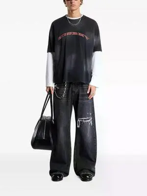 MISBHV Logo-print Faded-effect T-shirt