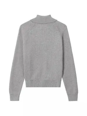 CHOCOOLATE Ribbed-knit Zip-up Cardigan - Grey