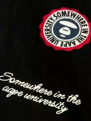 AAPE BY *A BATHING APE Logo-patch Graphic-print T-shirt - Black