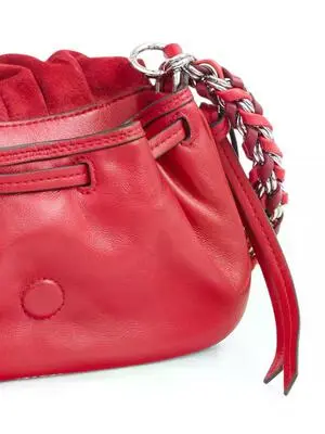 Isabel Marant Étoile Bolton Ruched Leather Shoulder Bag - Red
