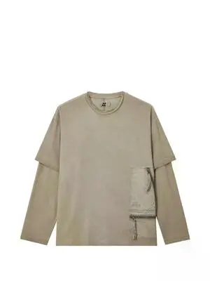 Izzue Layered Zip-pocket T-shirt - Neutrals