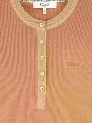 Chloé Henley Ribbed-knit T-shirt