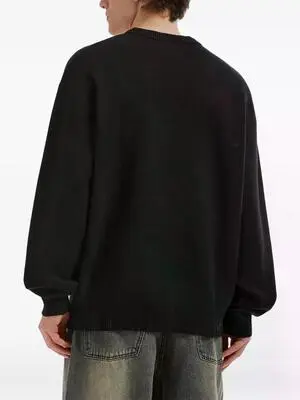 Izzue Graphic-print Crew-neck Sweater - Black