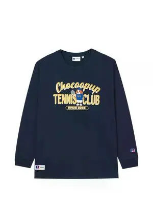 CHOCOOLATE Graphic-print Long-sleeved T-shirt - Blue