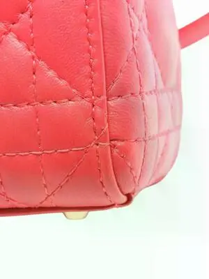 Dior 2000-2026 Mini Lambskin Cannage Lady Satchel - Pink