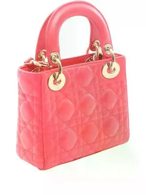 Dior 2000-2026 Mini Lambskin Cannage Lady Satchel - Pink
