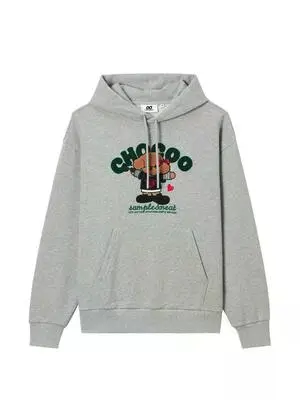 CHOCOOLATE Graphic-print Drawstring Hoodie - Grey