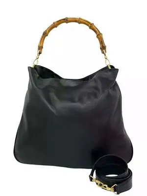 Gucci 1990-2000 Calfskin Bamboo Satchel - Black