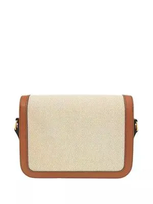 Celine 2000-2026 Classique Canvas And Calfskin Triomphe Crossbody Bag