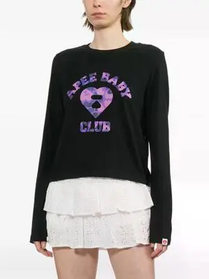 AAPE BY *A BATHING APE Camo-heart Logo T-shirt - Black