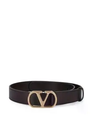 Valentino Garavani Vlogo Signature Leather Belt - Brown