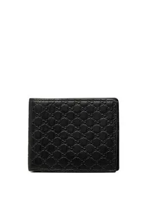 Gucci 2000-2015 Microguccissima Bifold Wallet Small Wallets - Black