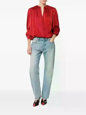 Isabel Marant Étoile Laraya Fluid Silk Satin Blouse - Red