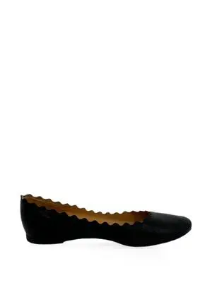 Chloé Lauren Scalloped Ballet Flats - Black