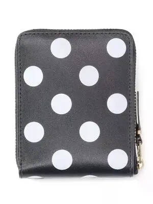 Comme Des Garçons Polka-dot Leather Wallet - Black