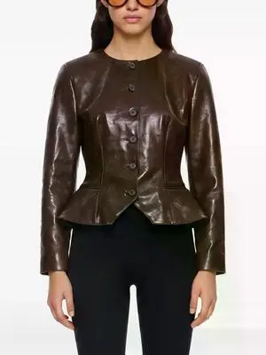 Magda Butrym Peplum-hem Leather Jacket