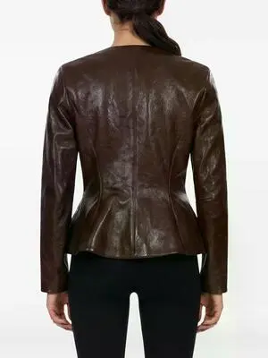 Magda Butrym Peplum-hem Leather Jacket