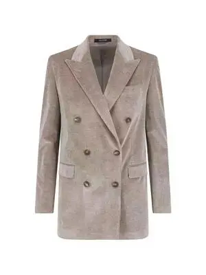 Tagliatore Corduroy Double-breasted Blazer - Neutrals