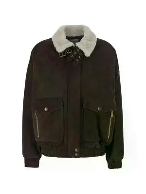 SEMICOUTURE Gloria Suede Jacket - Brown