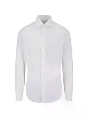 BARBA NAPOLI Long-sleeve Cotton Shirt - White