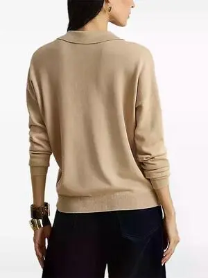 Ralph Lauren V-neck Spread-collar Sweater - Neutrals