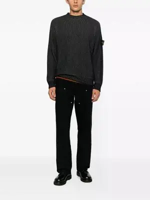 Stone Island Ribbed-knit Logo-patch Sweater