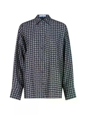 Prada Paisley-print Silk Shirt - Blue