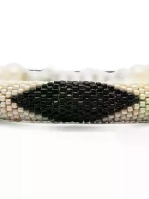 N°21 Beaded Faux-pearl Necklace - Silver