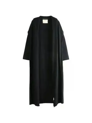 Frenckenberger Shawl-collar Open-front Cardigan - Black