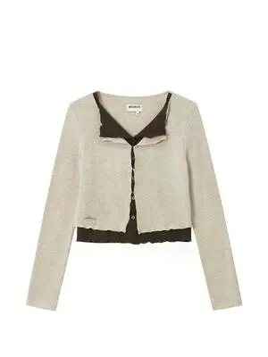 MUSIUM DIV. Layered-effect Ribbed Cardigan - Neutrals