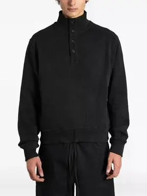 ENTIRE STUDIOS Button-up Funnel-neck Sweater - Black