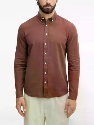 LINDBERGH Button-down Long-sleeve Shirt - Brown