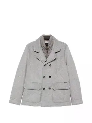 MOORER Double-breasted Notched-lapel Jacket - Grey