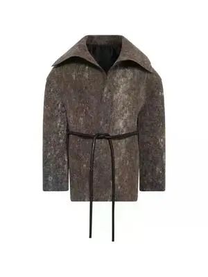 Rick Owens Dracucollar Felted Jacket - Brown