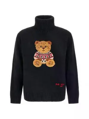RUE MADAM PARIS Bear-patch Roll-neck Sweater