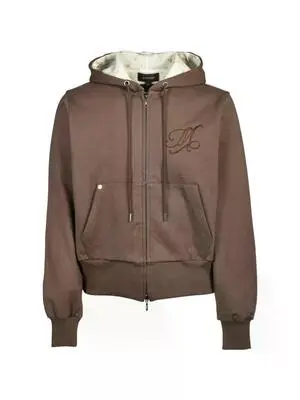 MASU Mb Flower Zip-up Hoodie - Brown