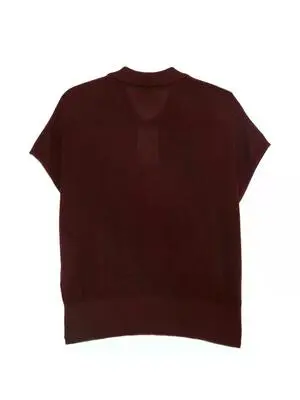 MAISON123 Button-up Short-sleeve Polo Top