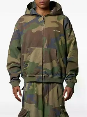 MLVINCE Classic Camouflage-print Logo-print Hoodie