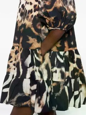 Camilla Leopard-print Tiered Mini Dress