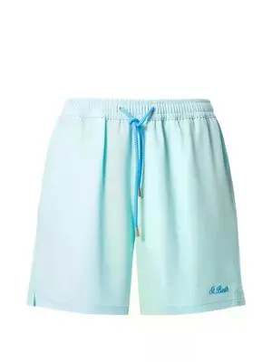 MC2 SAINT BARTH Comfort Logo-embroidered Drawstring Swim Shorts - Blue