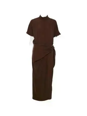 RAME Draped Mock-neck Midi Dress