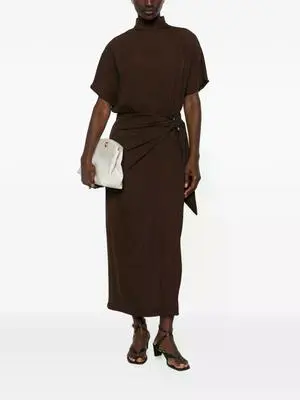 RAME Draped Mock-neck Midi Dress