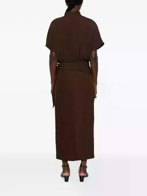 RAME Draped Mock-neck Midi Dress