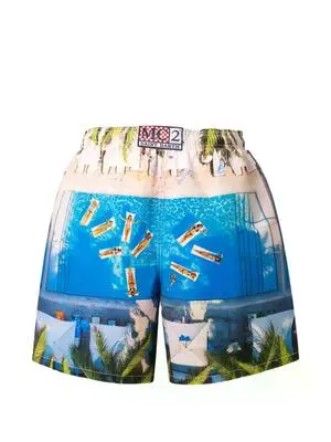 MC2 SAINT BARTH Gustavia Graphic-print Swim Shorts - Blue