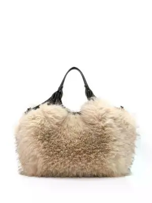 GIANNI CHIARINI Medium Dua Faux-fur Detachable-strap Tote Bag - Neutrals