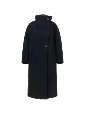 TELA Scott Asymmetrical High-neck Coat - Blue