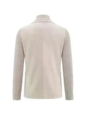 Eleventy Ribbed-knit Panelled Jacket
