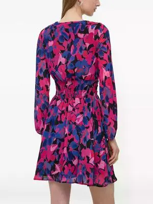 MORGAN Floral-print Ruched-waist Mini Dress